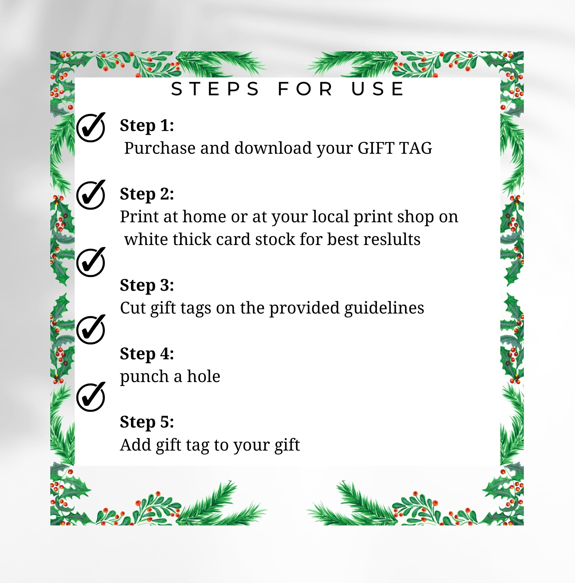 Printable Christmas, Gift Tag Template, Holiday Gift Tag, Tags for ...