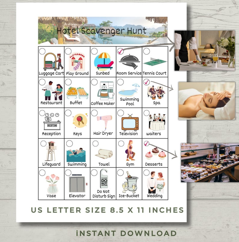 Hotel Scavenger Hunt, Kids Activity Indoor, Treasure Hunt, Family ...