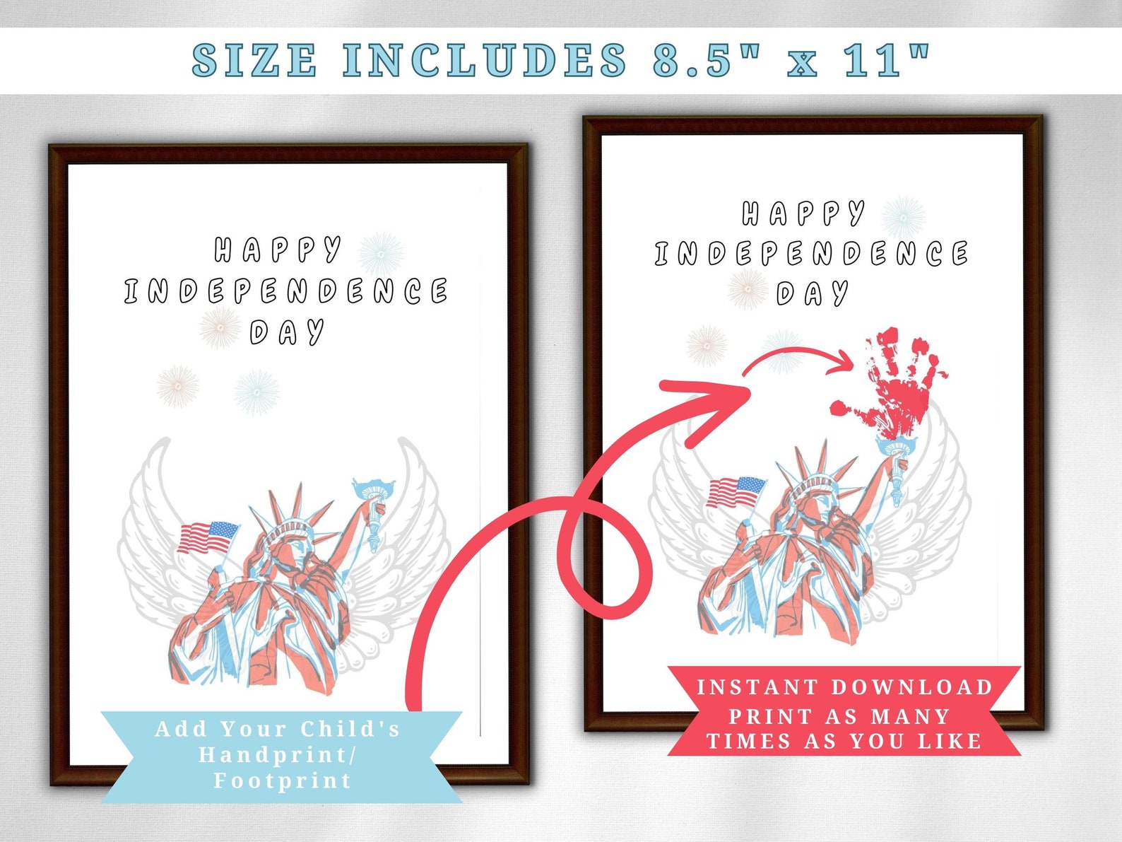 Fourth of July Handprint Craft Footprint Art Independence - Etsy