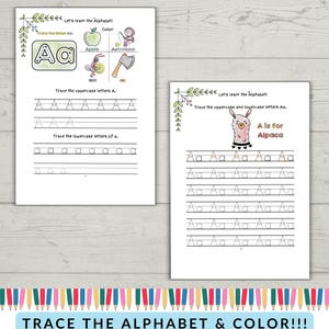 52 Printable Uppercase, Lowercase Alphabet Tracing Worksheets, Fine ...