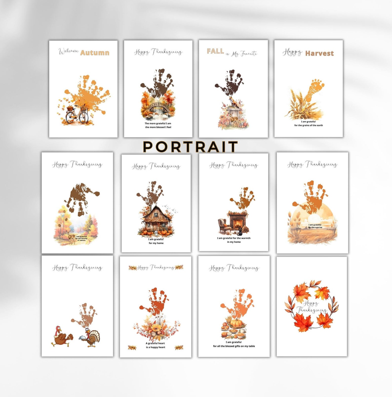 Fall Thanksgiving Bundle, Fall Handprint Craft for Toddlers, Keepsake ...