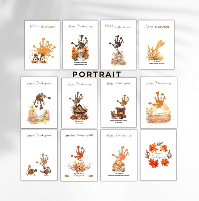 Fall Thanksgiving Bundle, Fall Handprint Craft for Toddlers, Keepsake ...