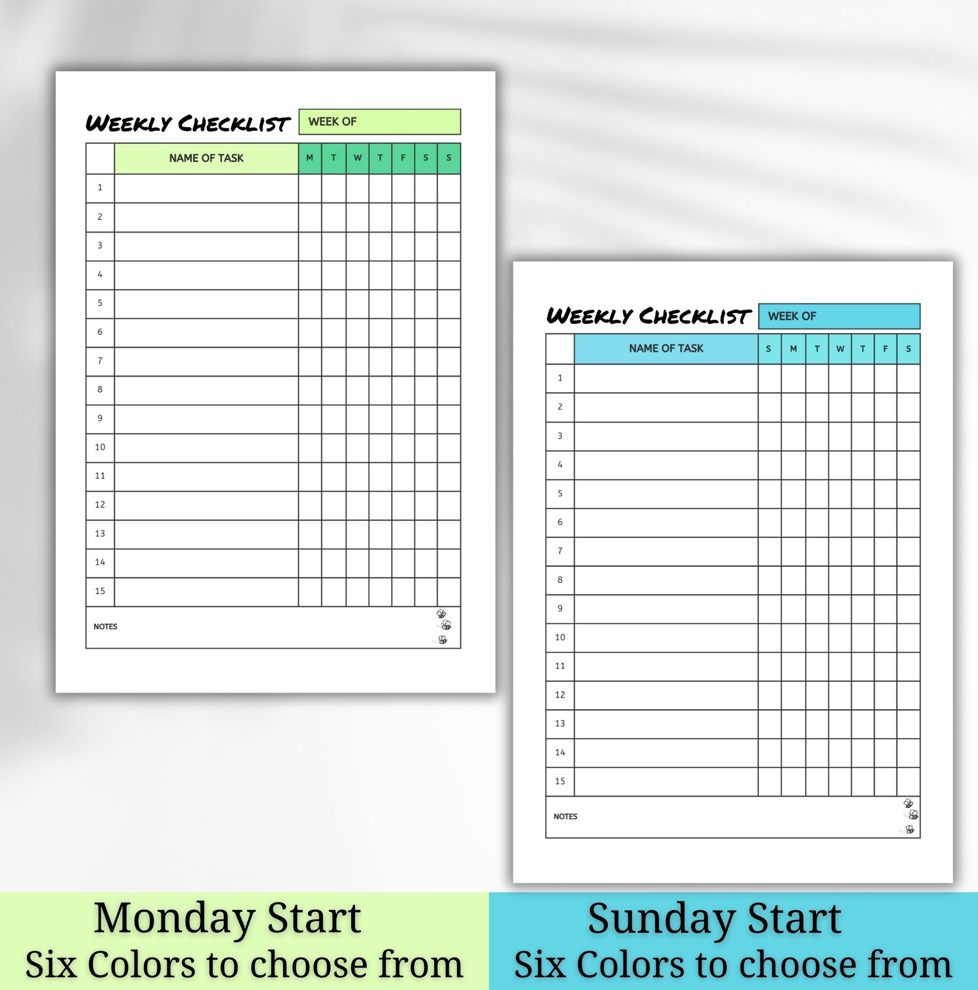Weekly Checklist PDF, Daily Routine, Daily Task Checklist, Weekly to Do ...
