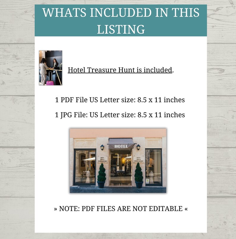 Hotel Scavenger Hunt, Kids Activity Indoor, Treasure Hunt, Family ...