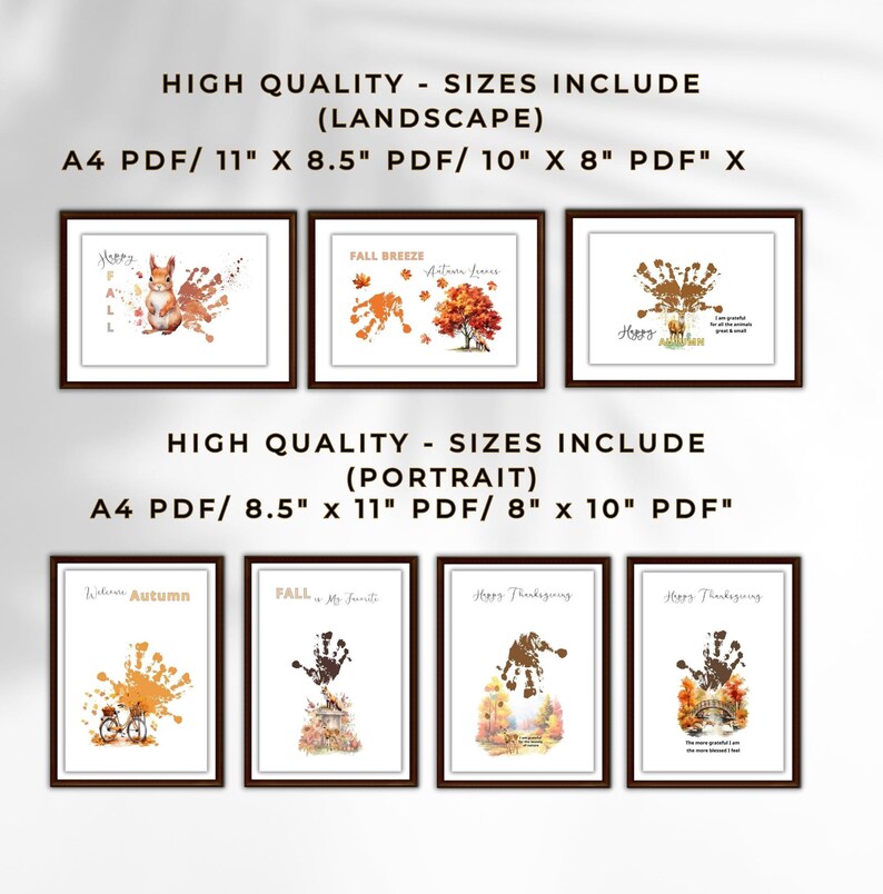 Fall Thanksgiving Bundle, Fall Handprint Craft for Toddlers, Keepsake ...