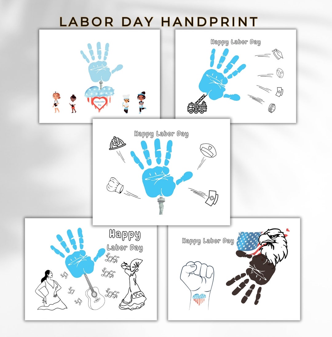 Labor Day Handprint Footprint Bundle, Keepsake Art Craft, Handprint ...