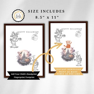 Halloween Handprint, Footprint Fingerprint Craft, Baby Keepsake ...