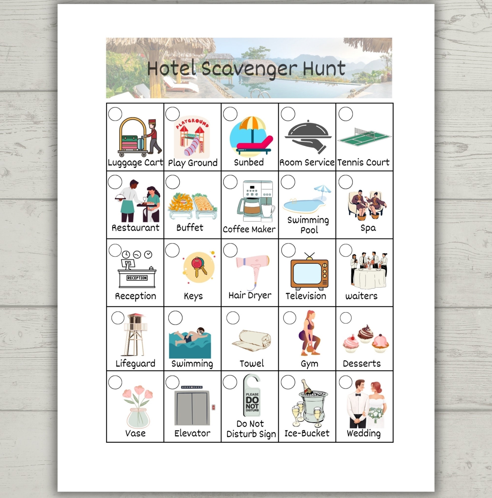 Hotel Scavenger Hunt, Kids Activity Indoor, Treasure Hunt, Family ...