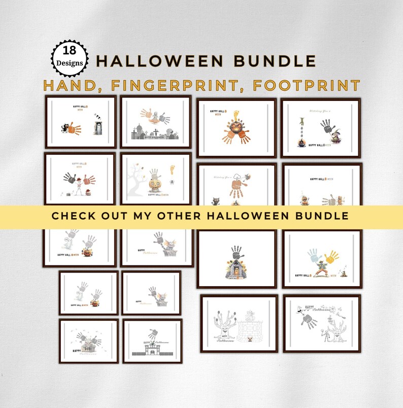 Halloween Handprint, Footprint Fingerprint Craft, Baby Keepsake ...