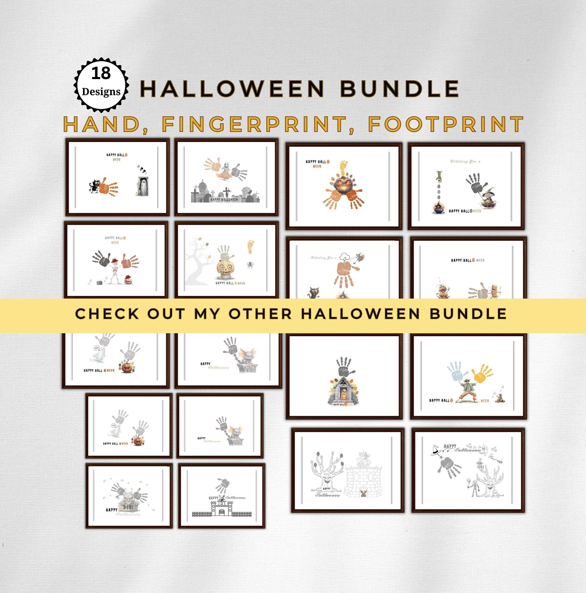 Halloween Handprint, Footprint Fingerprint Craft, Baby Keepsake ...