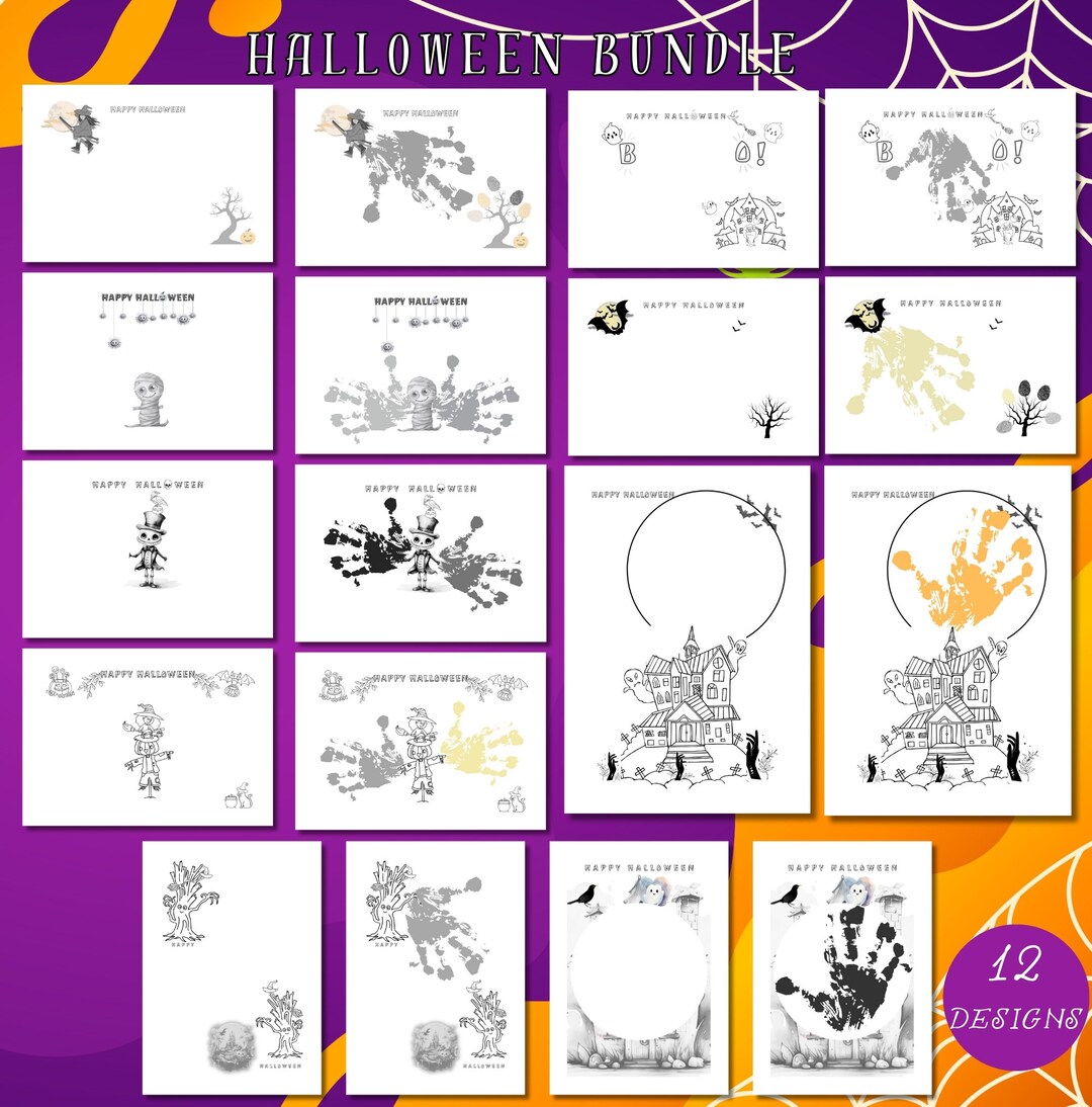 Halloween Handprint, Footprint Fingerprint Craft, Baby Keepsake ...