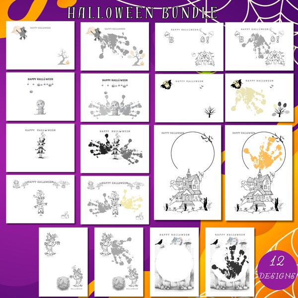 Halloween Handprint Printable - Etsy