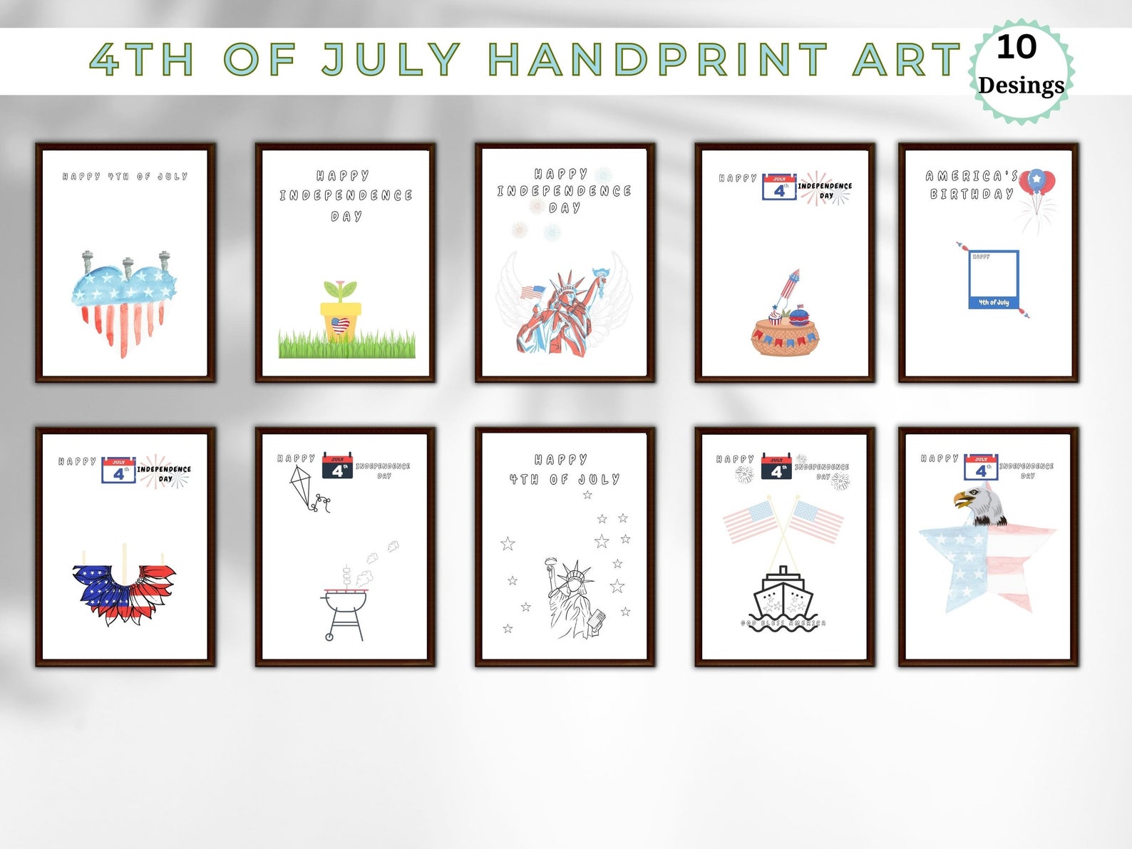 Fourth of July Handprint Craft Footprint Art Independence - Etsy