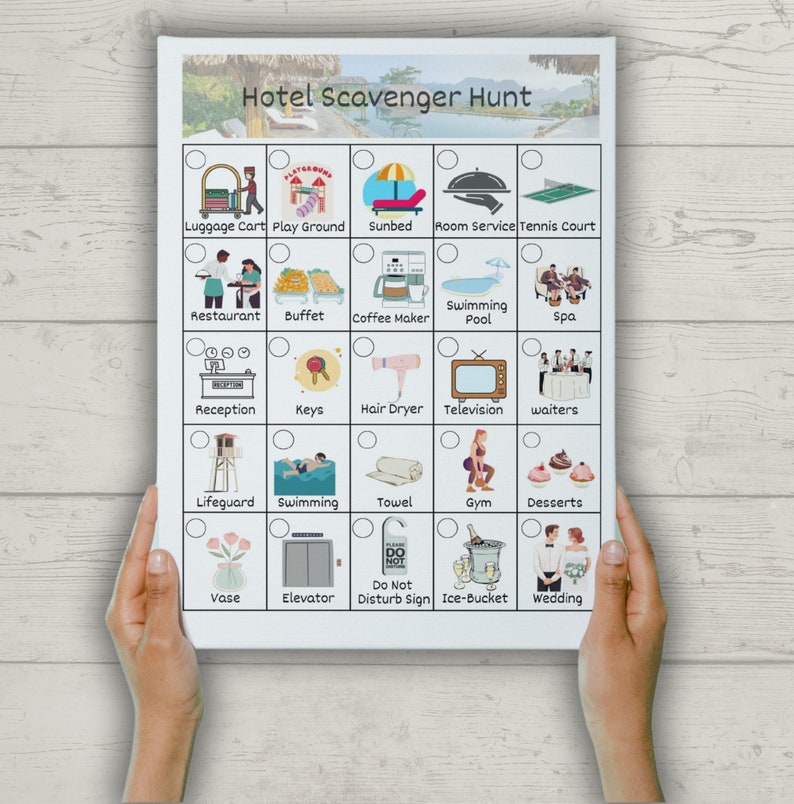 Hotel Scavenger Hunt, Kids Activity Indoor, Treasure Hunt, Family ...