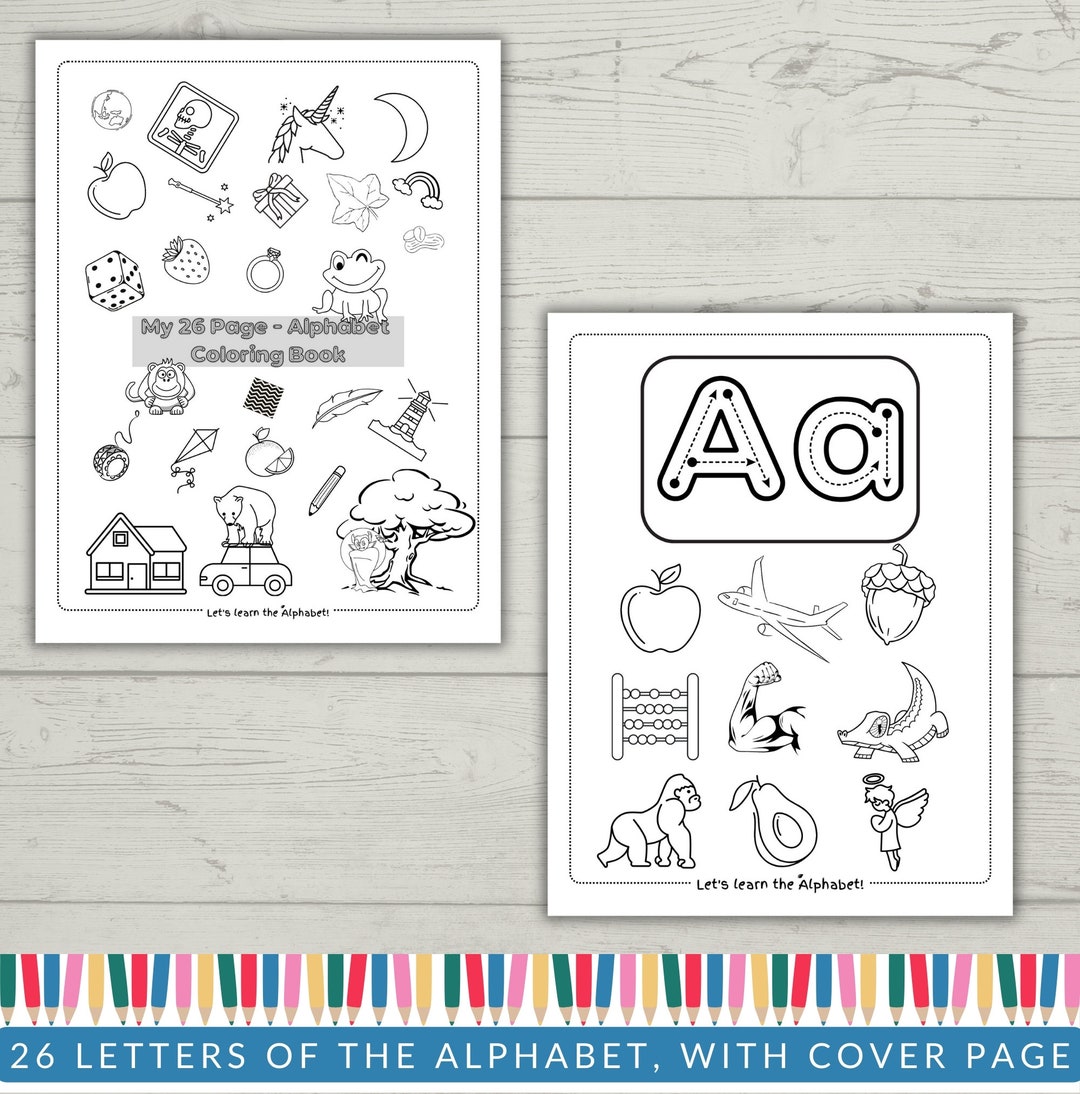 A to Z Alphabet Coloring Page, Printable Alphabet Letters, With ...