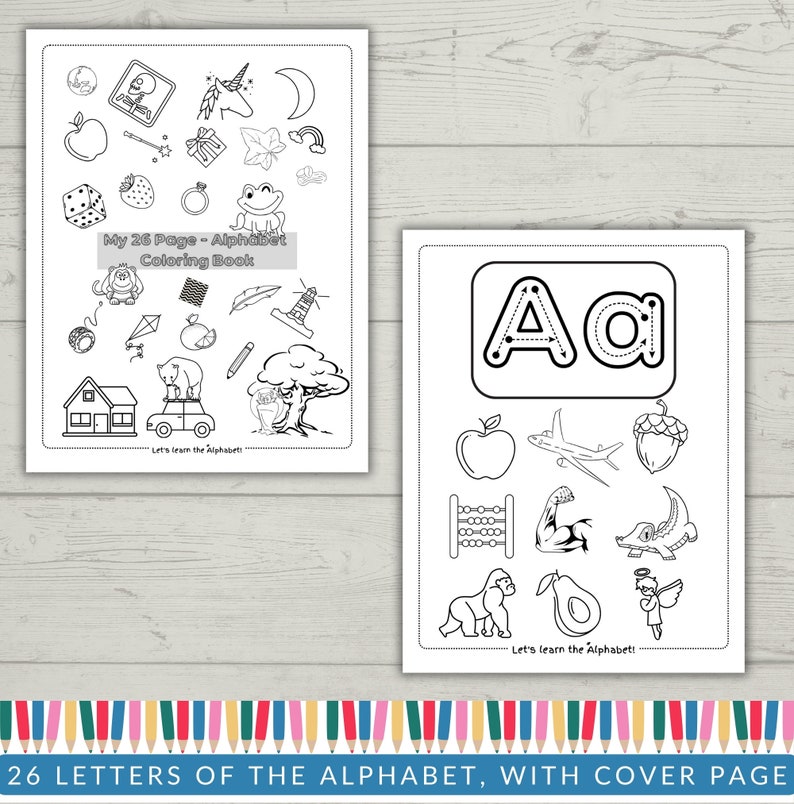A to Z Alphabet Coloring Page, Printable Alphabet Letters, With ...