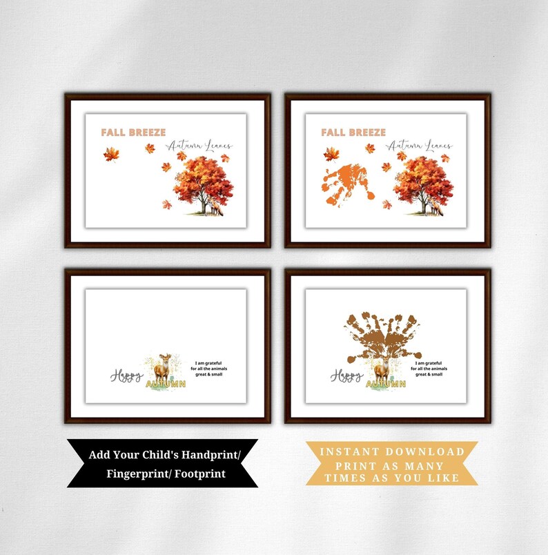 Fall Thanksgiving Bundle, Fall Handprint Craft for Toddlers, Keepsake ...