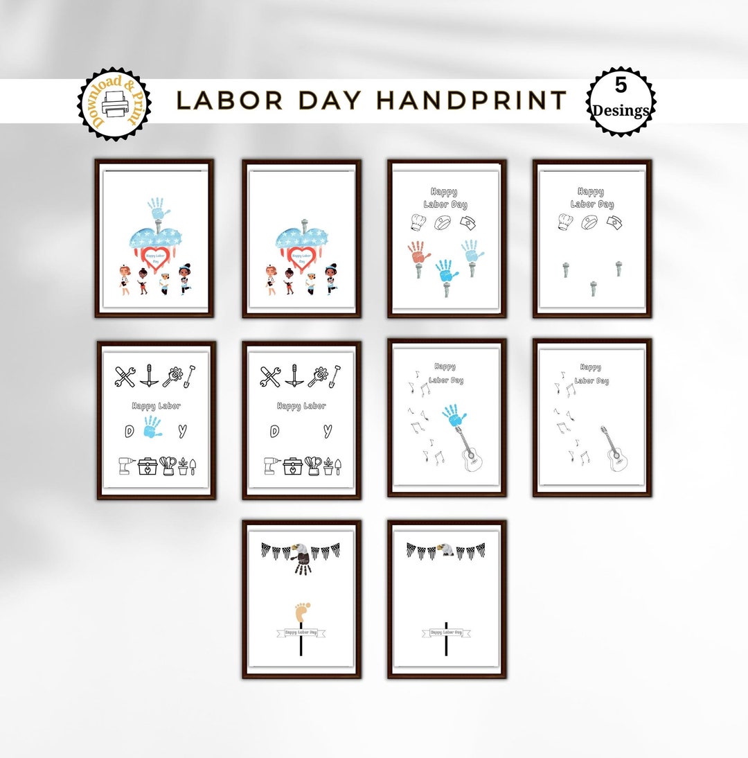 Labor Day Handprint Footprint Bundle Keepsake Art Craft - Etsy