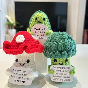 Positive Broccoli/mushroon/guac/avocado Handmade Crochet Birthday Gifts ...