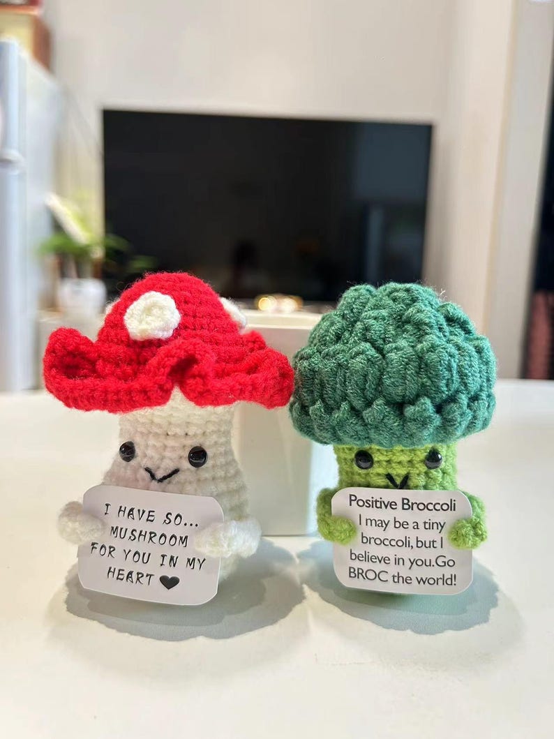 Positive Broccoli/mushroon/guac/avocado Handmade Crochet Birthday Gifts ...