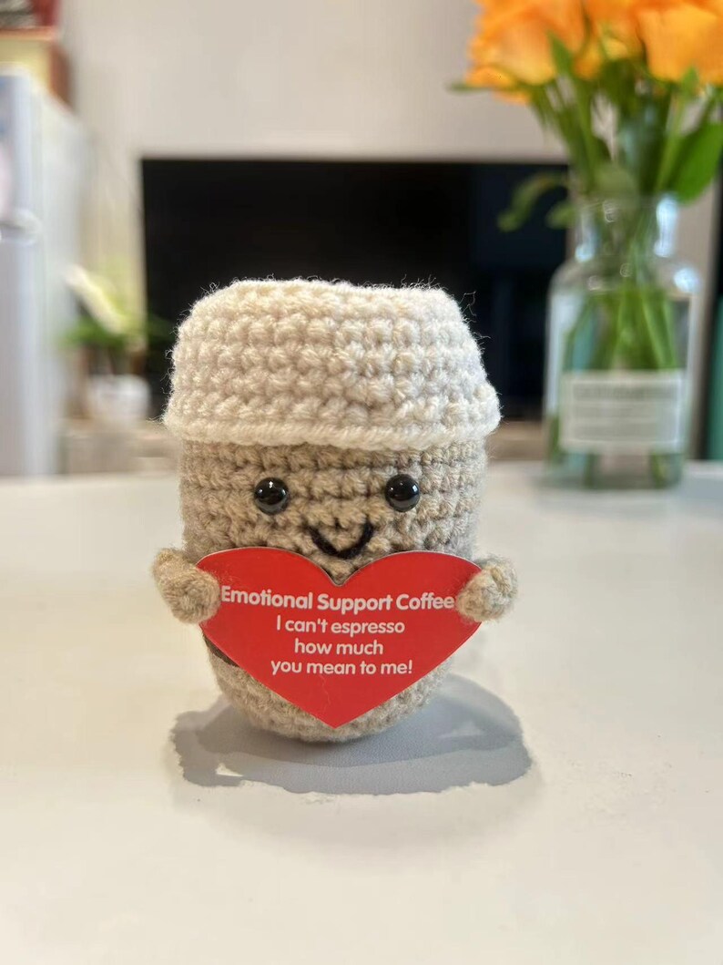 Emotional Support Coffee Beans Crochet Motivational Gifts Birthday Gifts for Her/him/friends ...
