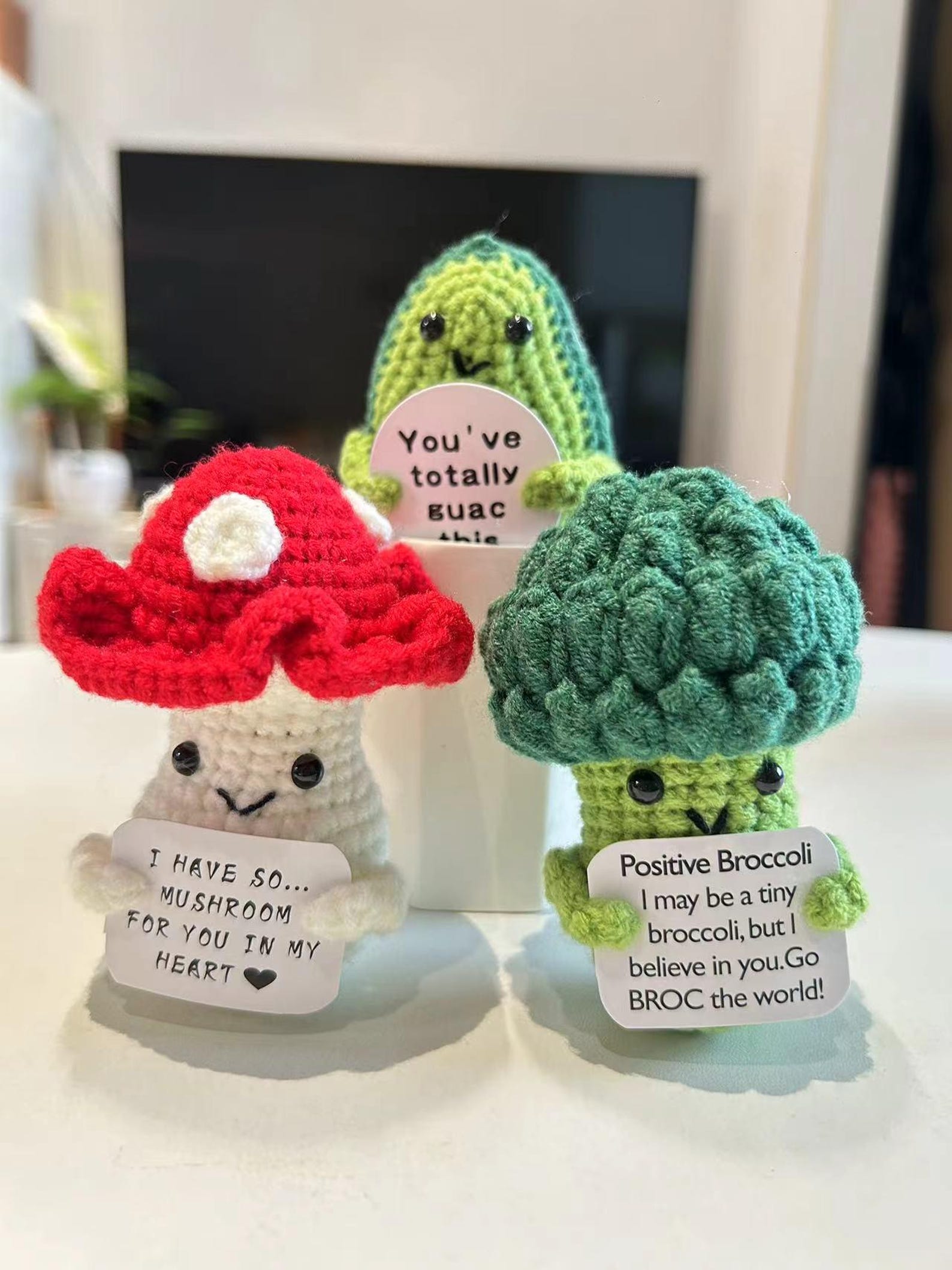 Positive Broccoli/mushroon/guac/avocado Handmade Crochet Birthday Gifts ...