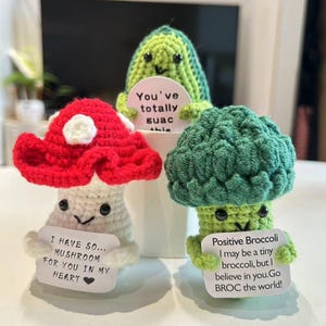 Positive Broccoli/mushroon/guac/avocado Handmade Crochet Birthday Gifts ...