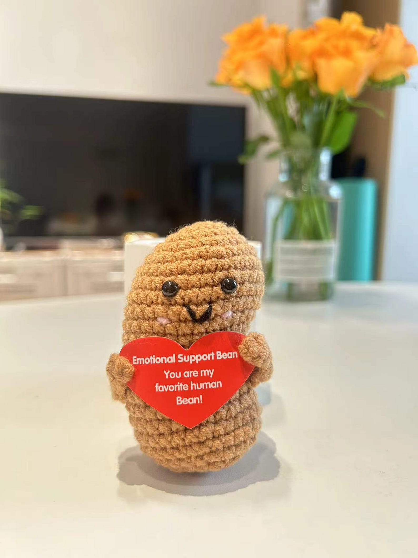 Emotional Support Coffee Beans Crochet Motivational Gifts Birthday ...