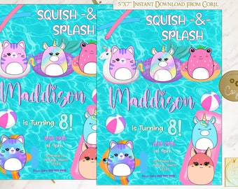 Squishmallow Birthday Invitation, Squishy Invitation,customizable ...