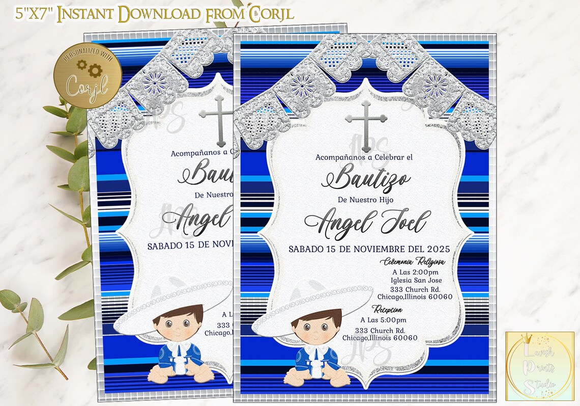 Charro Invitations, Blue Royal Charro Invites, Invitaciones De Charro ...