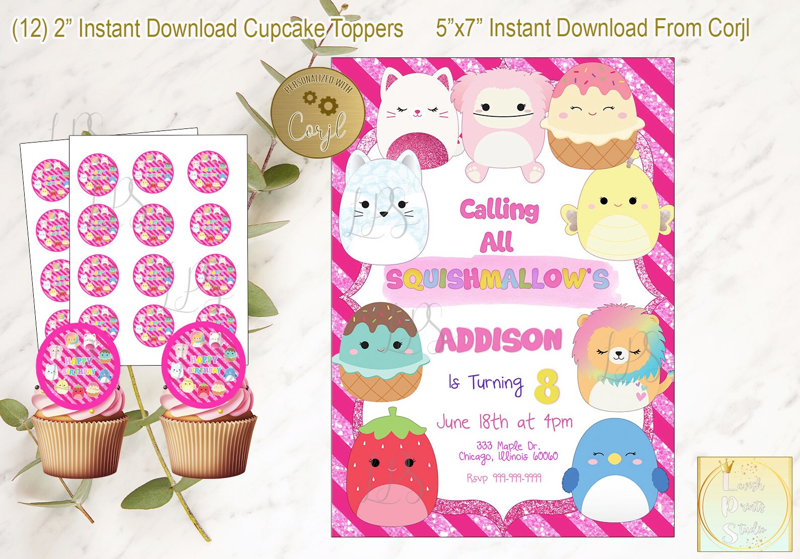 Squishmallow Birthday Invitation, Squishy Invitation,customizable ...