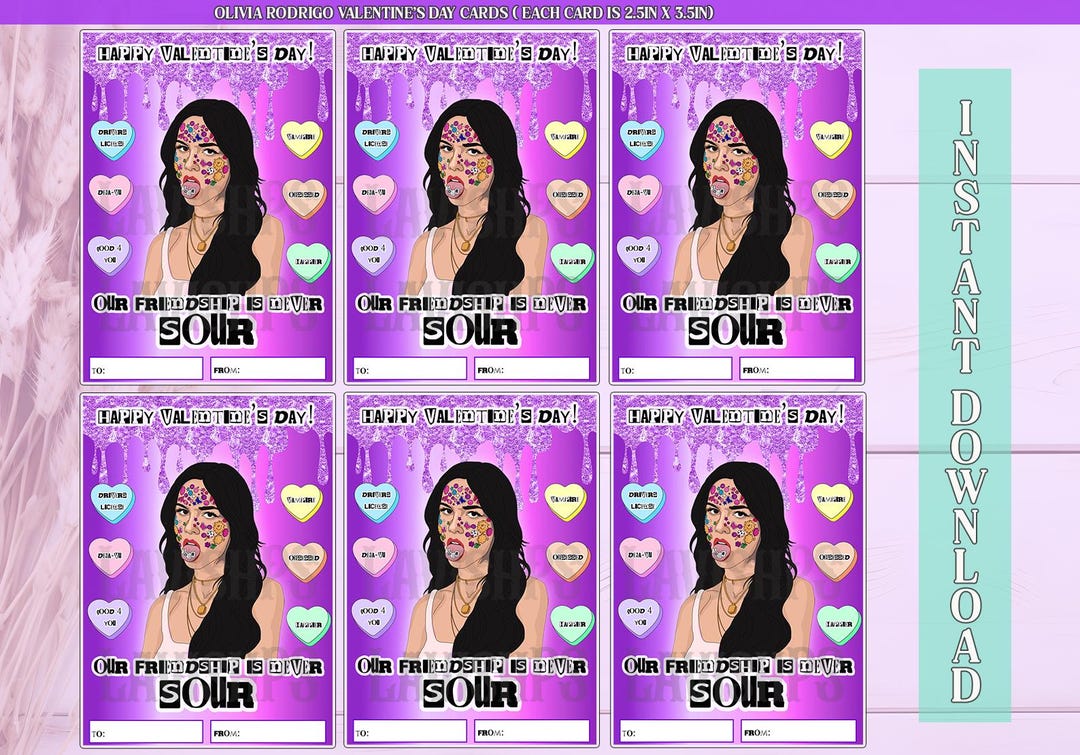 Olivia Rodrigo Valentines Cards, Olivia Rodrigo Printables, Valentines ...