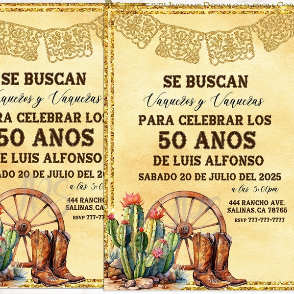 Cowboy Spanish Invites - Etsy