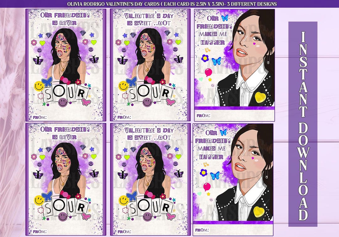Olivia Rodrigo Valentines Cards, Olivia Rodrigo Printables, Valentines ...