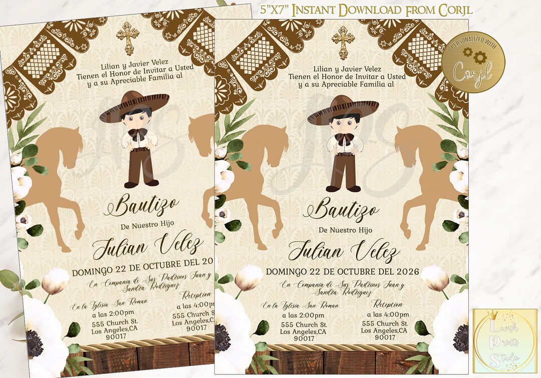 Charro Invitation, Mexican Charro Theme ,spanish Charro Invitation ...