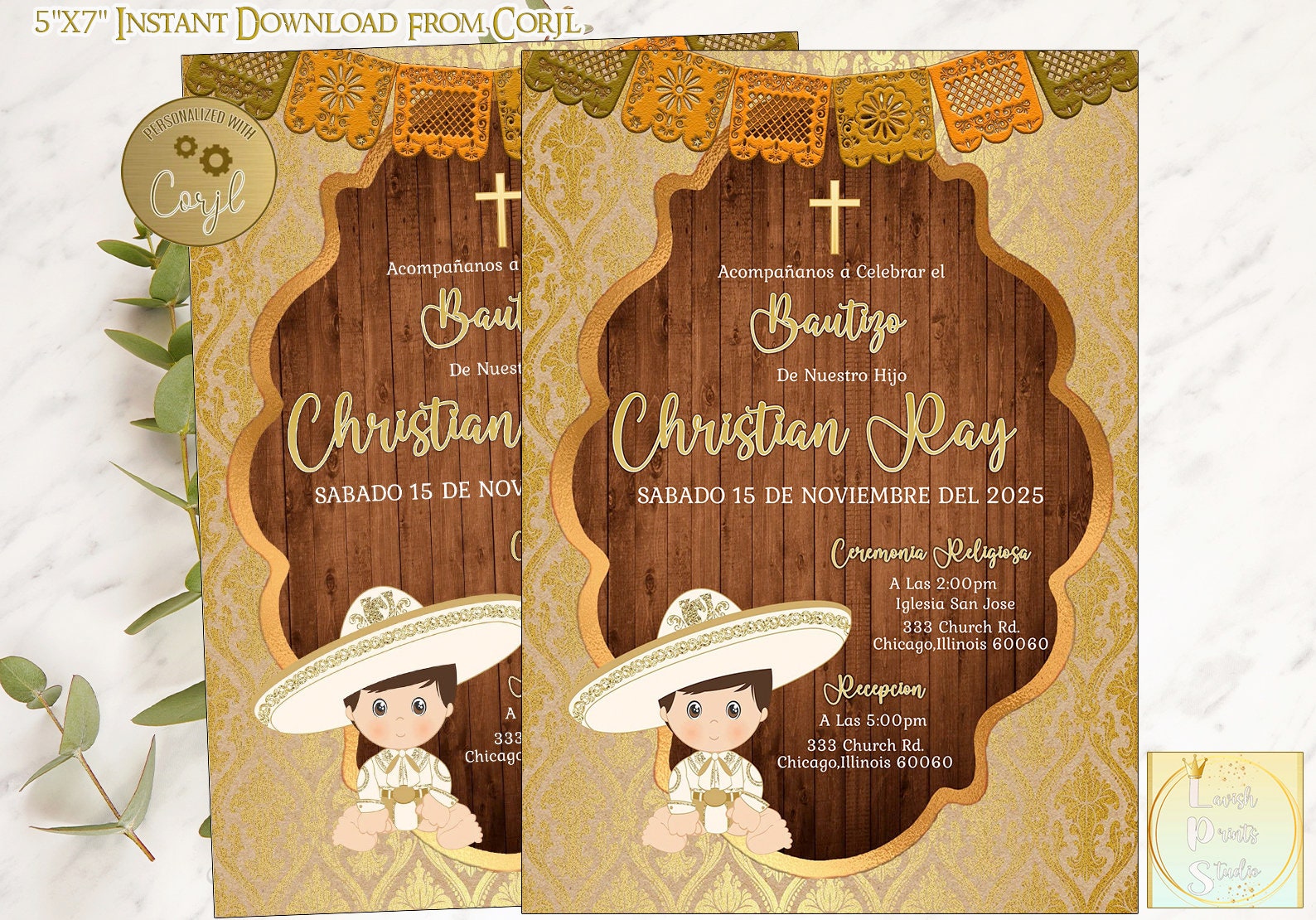 Charro Invitation, Mexican Charro Theme Invites,bautizo Invitations ...