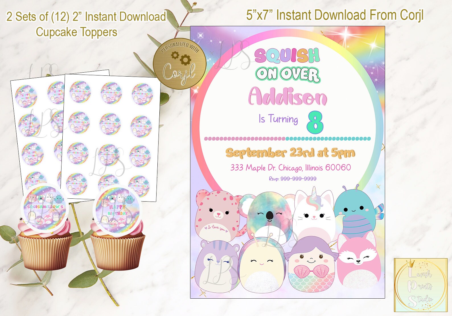 Squishmallow Birthday Invitation, Squishy Invitation,customizable ...