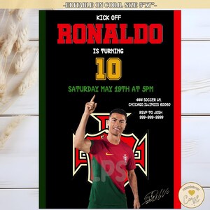 Ronaldo Birthday Invitation, Cristiano Ronaldo,cr7 Cristiano Portugal ...