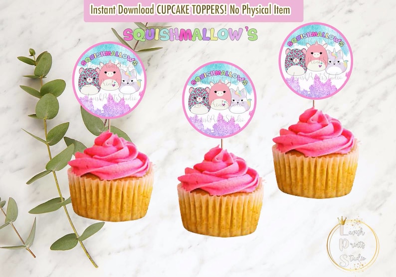 Printable Squishmallows Cupcake Toppers Birthday Decoration Printable ...