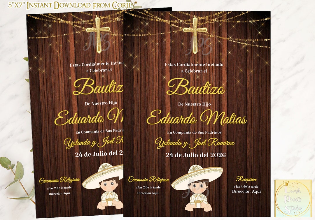 Charro Invitation,mexican Theme Invites,spanish Baptism, Charro Theme ...