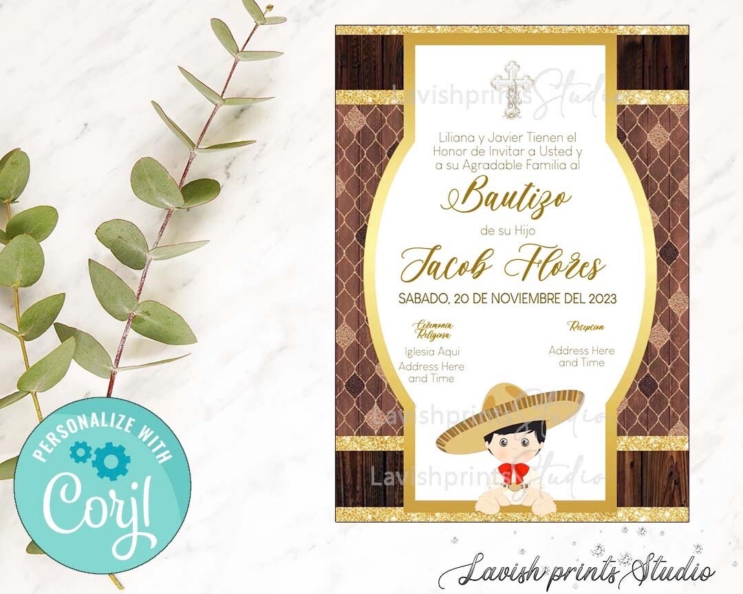 Charro Invitation Mexican Charro Theme Invitesbautizo - Etsy