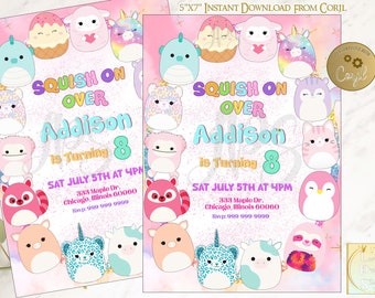Squishmallow Birthday Invitation, Squishy Invitation,customizable ...
