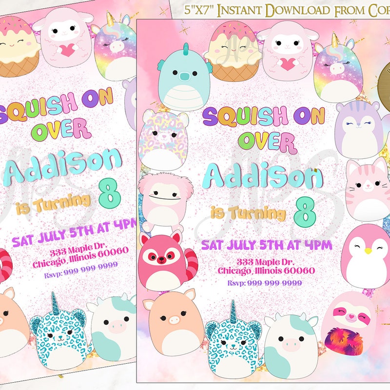 Squishy Party Invitation - Etsy