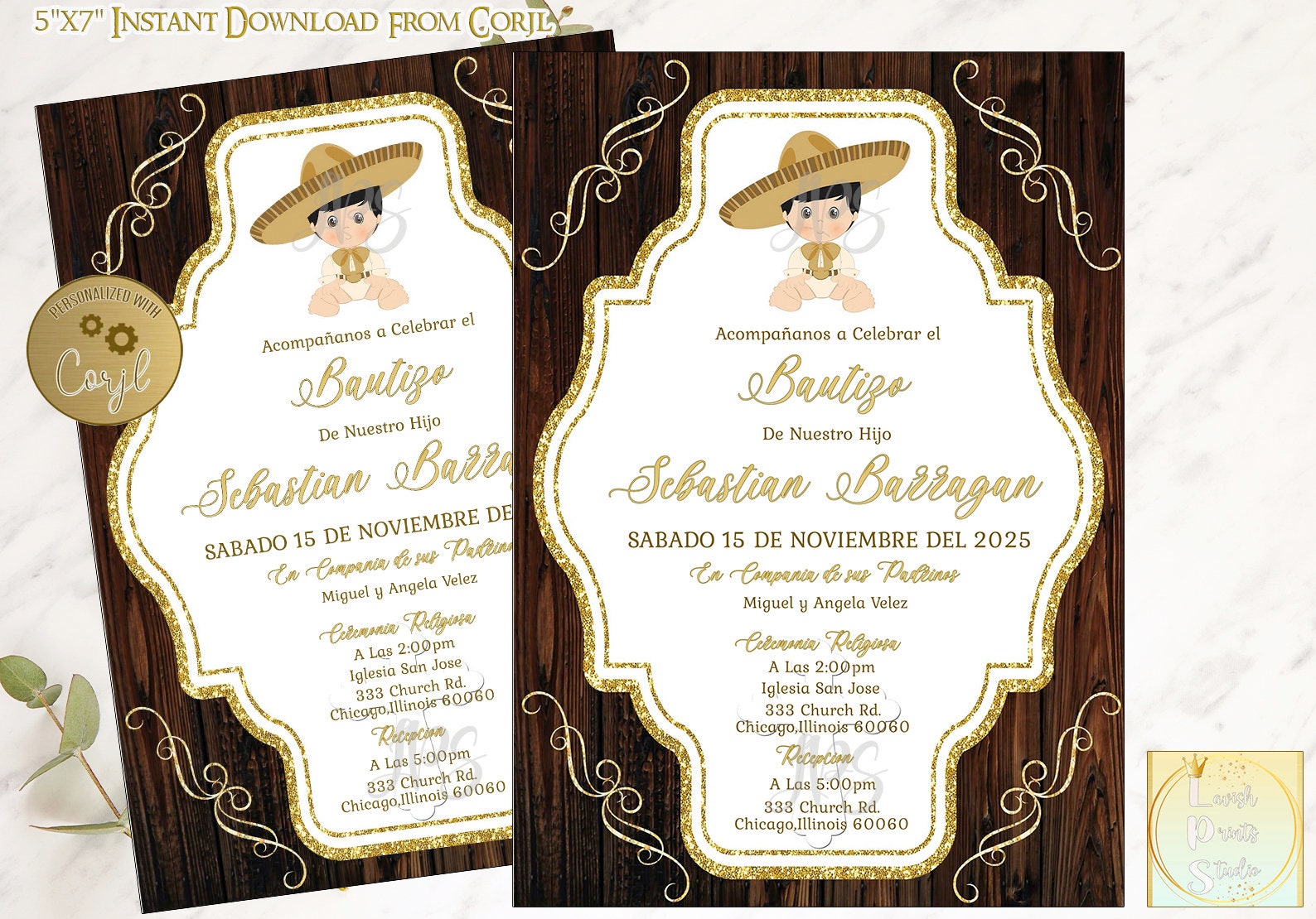 Charro Baptism Invitations, Invitaciones Bautizo Charro, Charro Theme ...