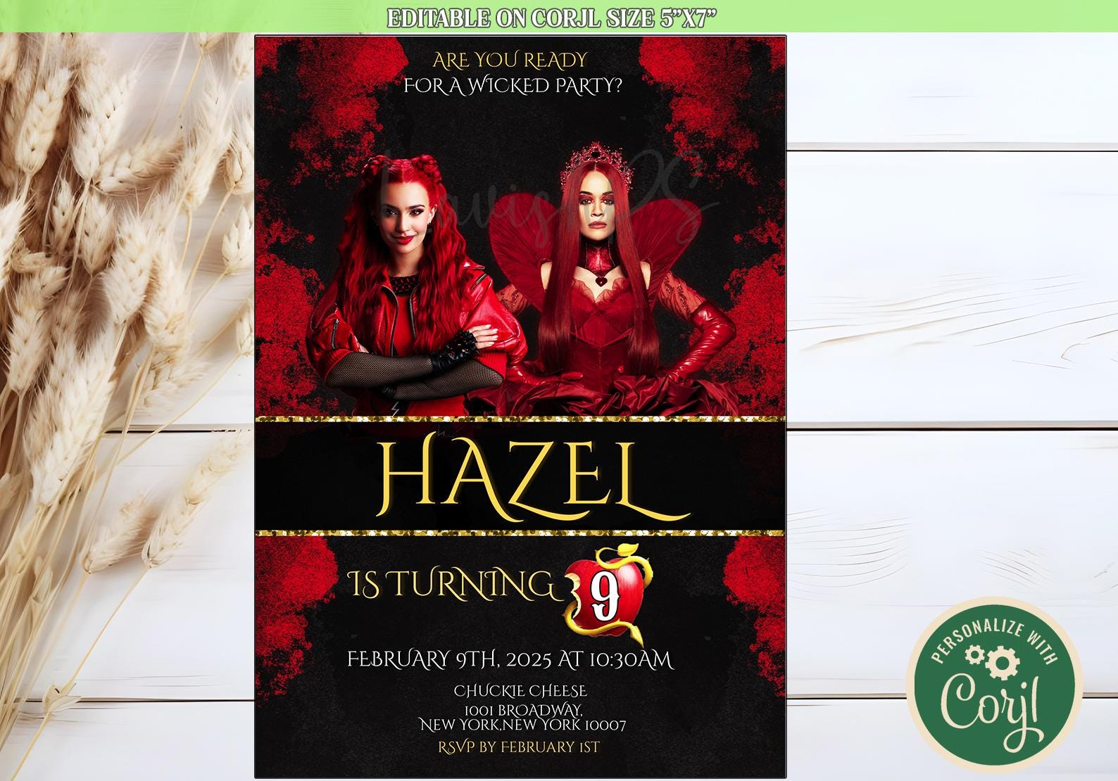 Descendants Birthday Invitation, Descendants 4 Invitations, Descendants ...