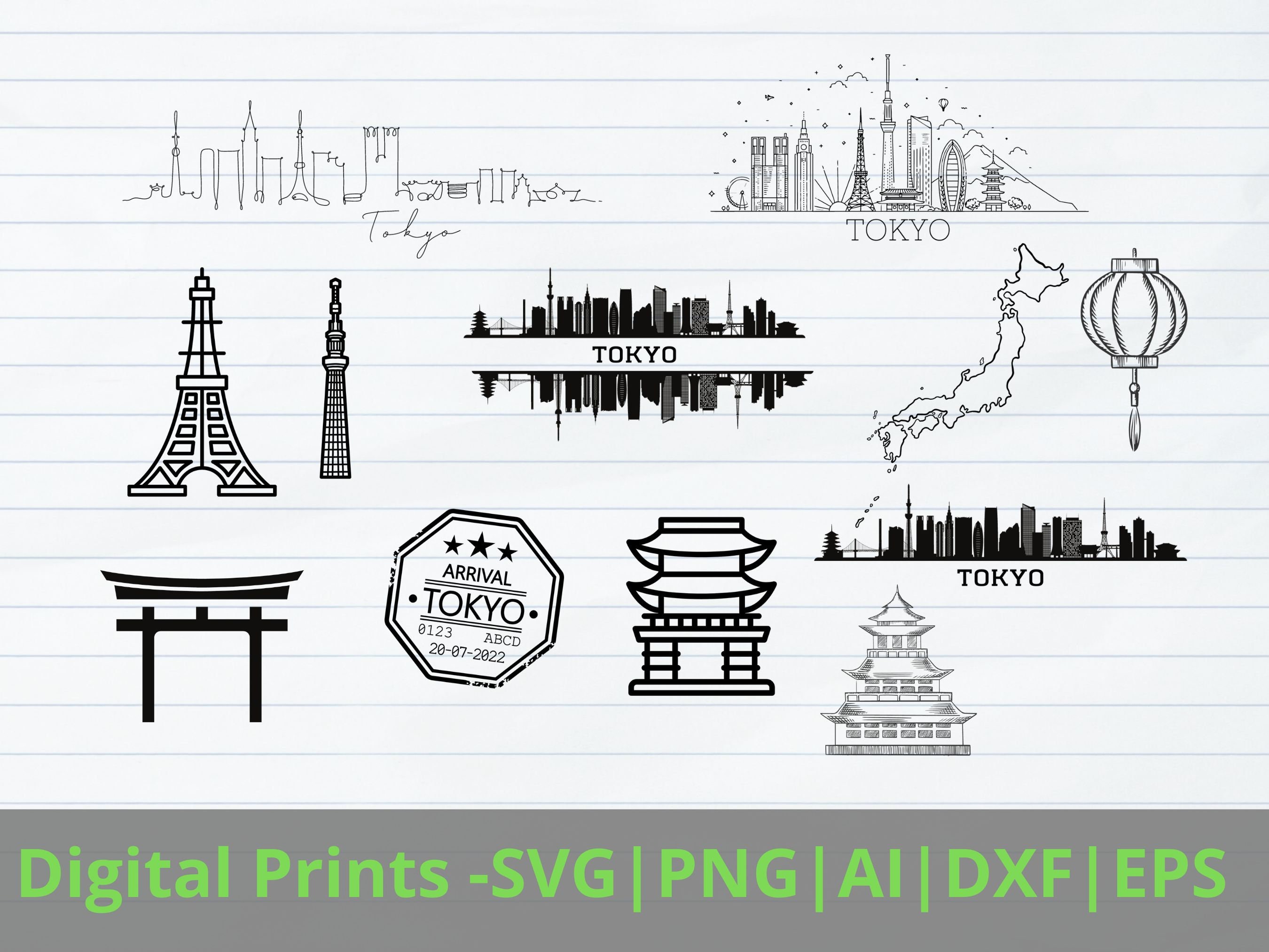 Tokyo Svg Cut File | Tokyo Skyline SVG | SVG |png|commercial & Personal ...