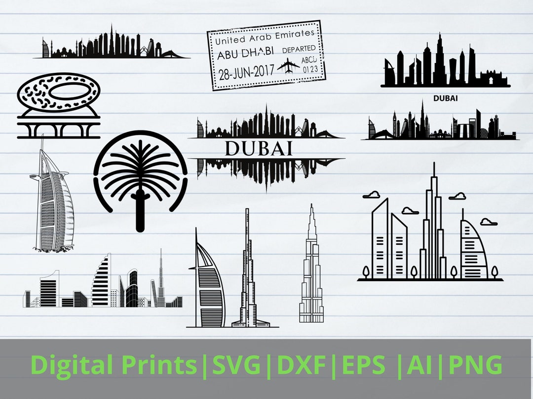 Dubai Svg Cut File | Burj Khalifa SVG | Dxf|eps |ai|png|commercial ...