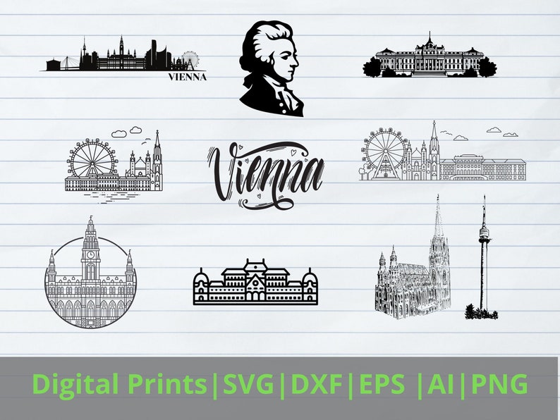 Vienna Skyline SVG Cut File | Craft & Wall Art (digital Download ...