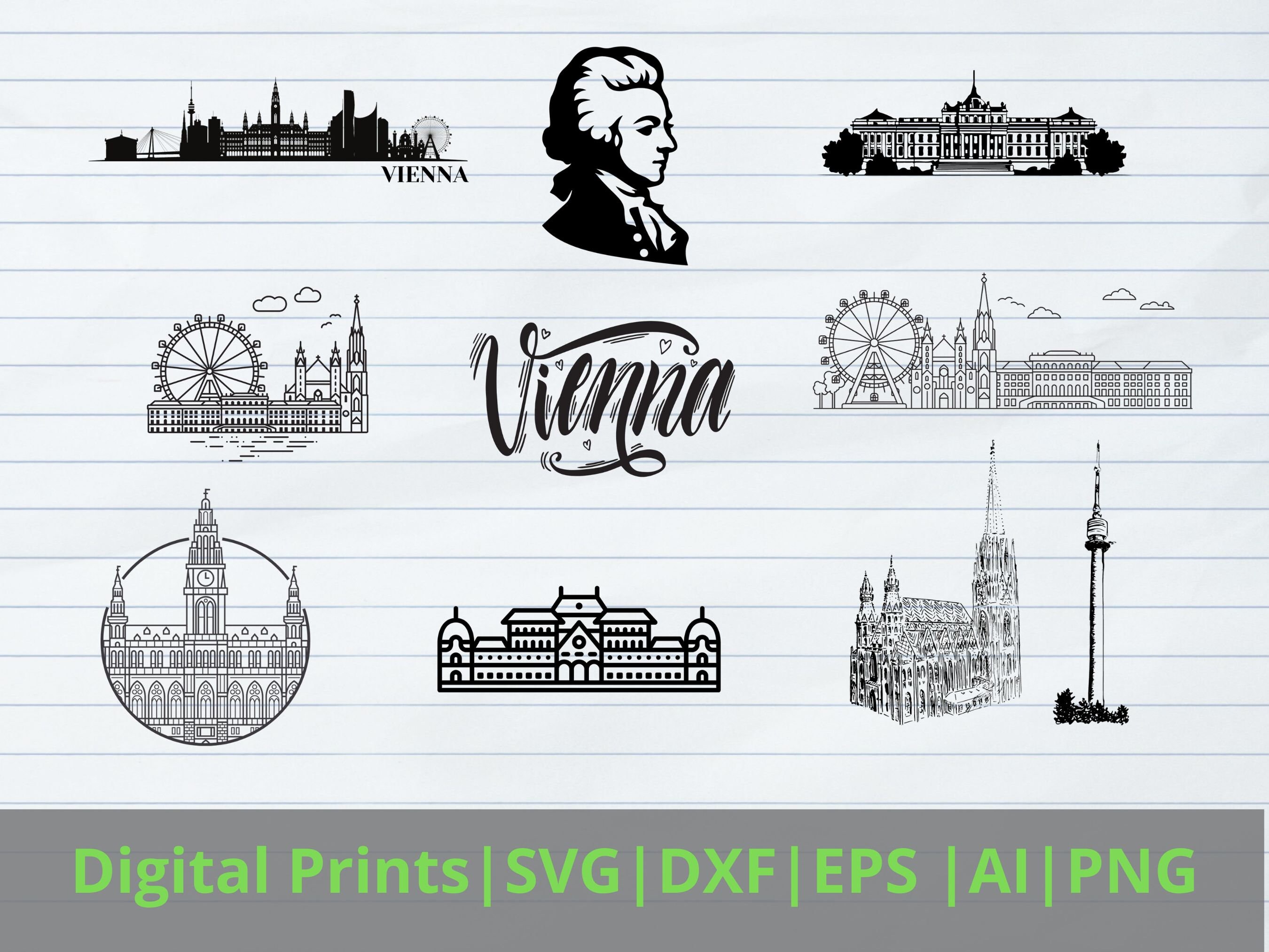 Vienna Svg Cut File |vienna Skyline SVG | SVG |png|commercial ...