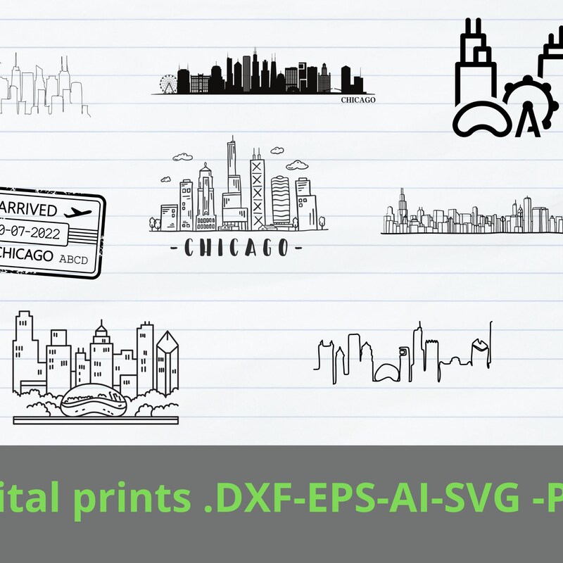 Chicago Skyline - Etsy